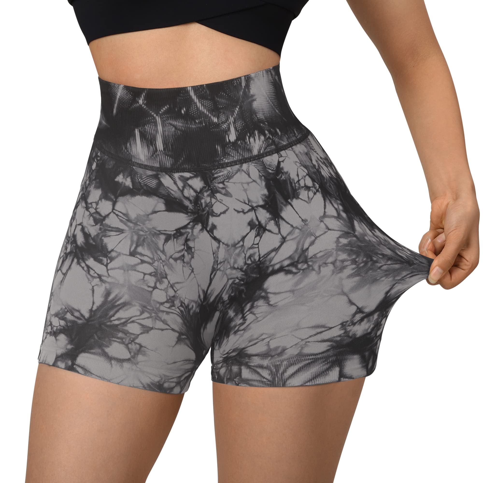 MOOSLOVER Women Seamless Booty Biker Shorts Scrunch Butt Lifting High Waisted Workout Shorts(S,#16 No Scrunch Black-4")