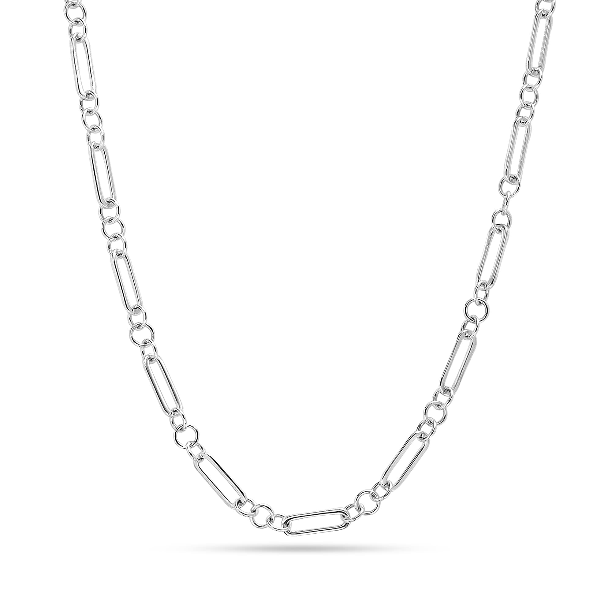 LeCalla 925 Sterling Silver Italian 4.6mm Paperclip Chain Necklace for Women 18 Inches