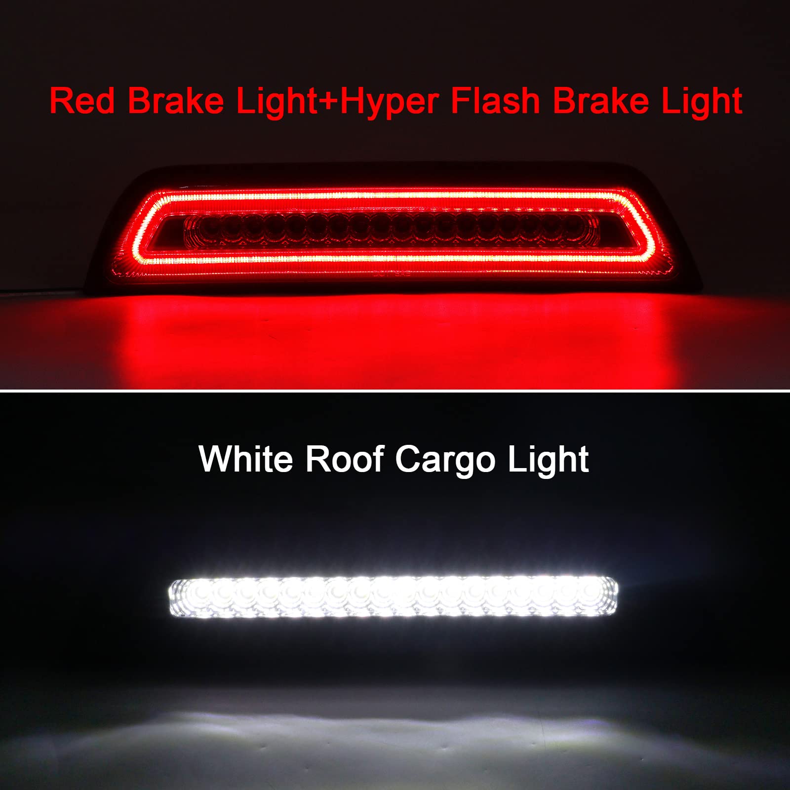 LED Third 3rd Brake Light Lamp for 2016 2017 2018 2019 2020 2021 2022 Tacoma Double Cab, Smoked Lens High Mount Stop Brake Light