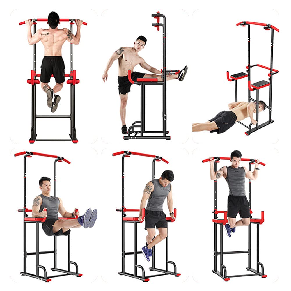 KDFJ Power Tower, Power Tower and Gym Tower, Dip Station, Pull-Up Bar, Full Body Workout, Multifunctional Weight Station A Varied Home Workout-Black