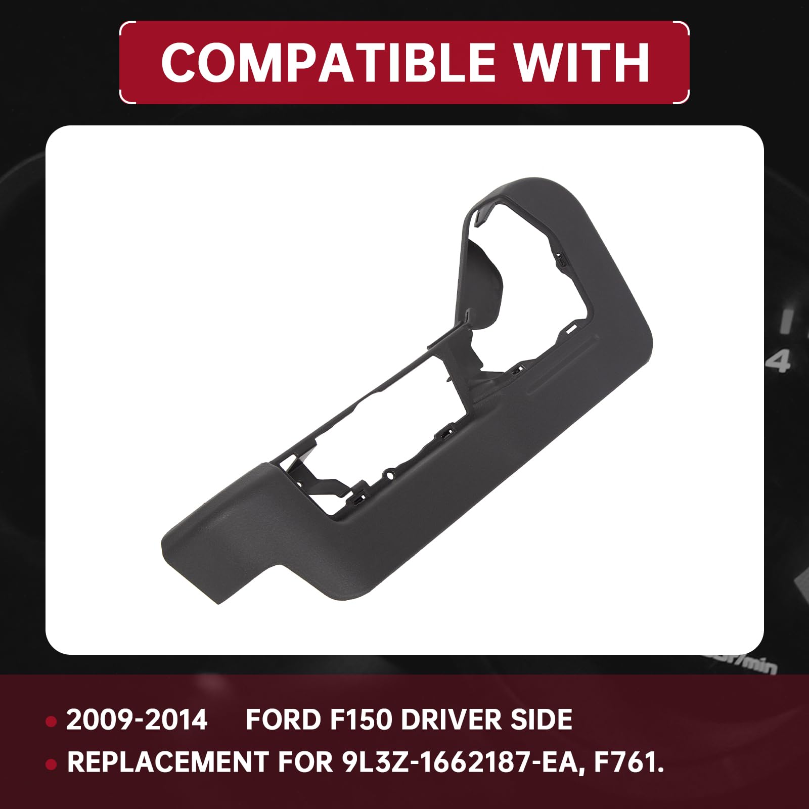 JMTAAT Driver Side Left Power Seat Valence Panel Cover Compatible With 2009-2014 Ford F150 Direct Replacement for 9L3Z-1662187-EA & F761