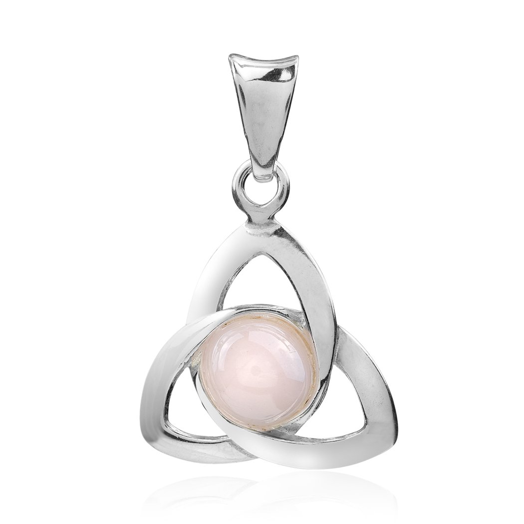 Ian and Valeri Co. Pink Quartz Sterling Silver Celtic Pendant