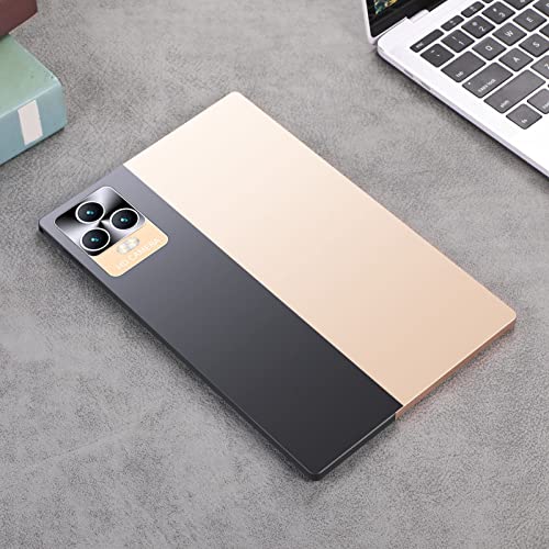 Jopwkuin 10.1 Inch Tablet, Gold Supports Fast Charging 8 Core CPU 100-240V 2 in 1 FHD Tablet for Reading (US Plug)
