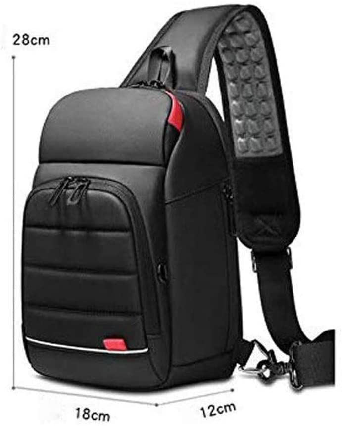 XIXIDIAN Anti-Theft Sling Chest Bag Waterproof Crossbody Shoulder Bag Casual Daypack Rucksack with USB Charging Port for Men