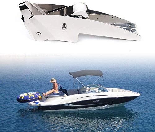 ISURE MARINE AISI 316 Stainless Steel Hinged Self-Launching Bow Anchor Roller with pivoting Dual-Roller 16.5'' for Marine Yacht Docking Accessories