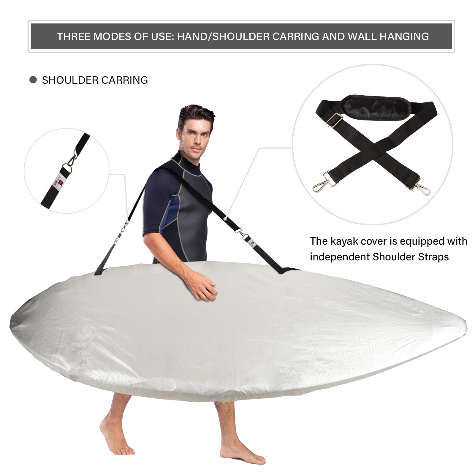 Kayak Cover (Suitable for (11.2-13.8ft) Kayak)