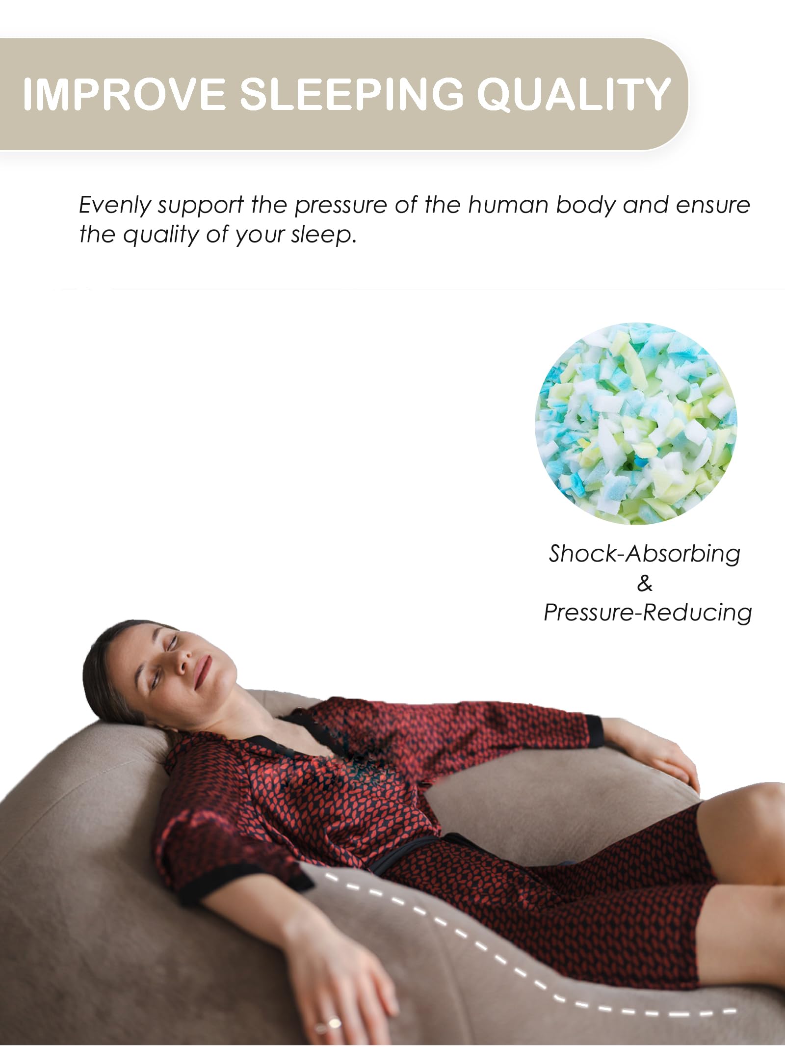 HDMLDP 5LBS Bean Bag Filler High Density Shredded Memory Foam Pillow Stuffing Beanbag Filling for Couch Big Joe Bean Bag Chair