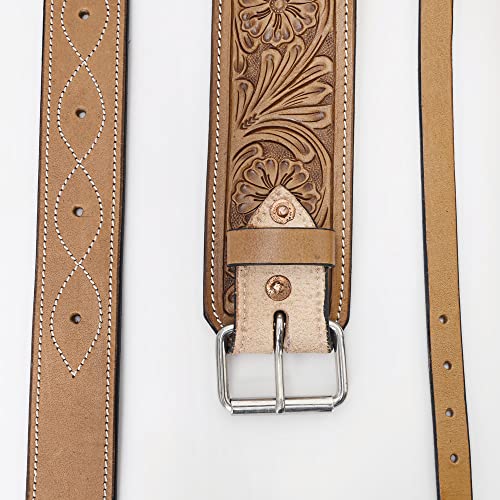 HILASON Horse Western Carved Leather Rear Flank Back Cinch Girth Saddle Billets Comfytack | Flank Cinch | Flank Cinch Billet | Western Cinch | Saddle Cinch | Western Girth | Saddle Billet Strap