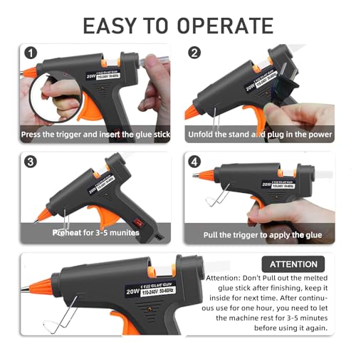 Hot Glue Gun Kit Mini: Mini Hot Glue Guns Kit with 20 Sticks Melt Glue Gun Craft for Kids School DIY Arts Home Quick Repairs
