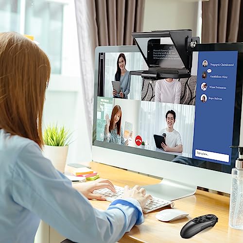 ILOKNZI Portable Mini Smartphone Teleprompter for Laptap and Camera with Remote, Free app, Online Zoom Meeting Making Short Videos with Bag