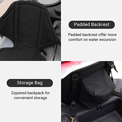 Kayak Seat, Universal Detachable Padded Canoe Seat Kayak Backrest Cushion with Adjustable Strap for Drifting Rafting Canoeing Kayaking Fishing
