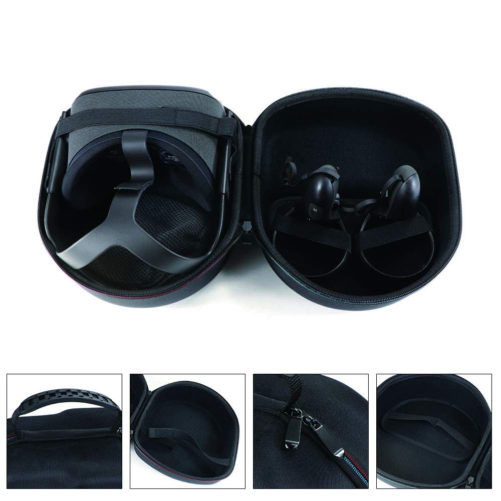 HissKong Hard Carrying case for Oculus Quest All-in-one VR Gaming Headset and Controllers - 64GB 128GB Protective Storage Travel Box - Black