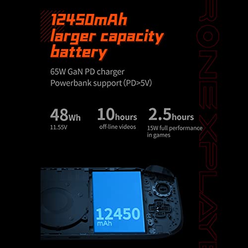 NATT One-Netbook OnexPlayer Mini Pro Handheld Game Console, 7.0 Inch 2-in-1 Tablet Laptop PC Notebook Windows 11, R7 6800U Processor, 32GB LPDDR5, 2TB NVMe SS