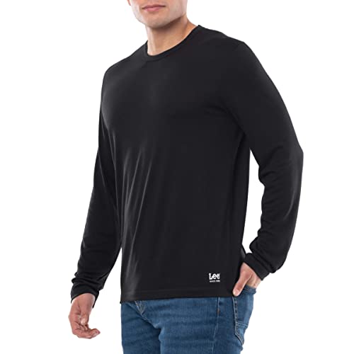 Lee Men's Quick Dry Long Sleeve Tee, Black, Large