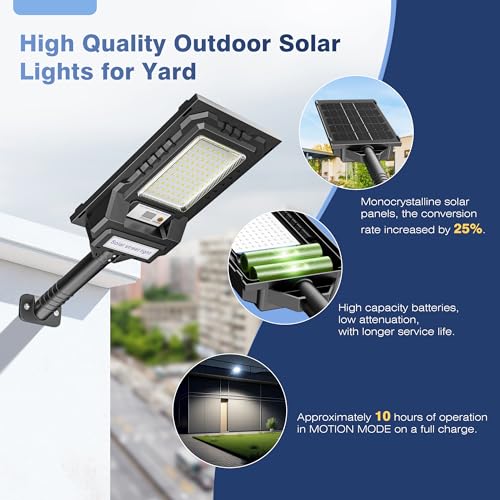WYWNA 2PACKS 5200W Solar Street Lights Outdoor and 4PACKS Solar Lights Outdoor Waterproof