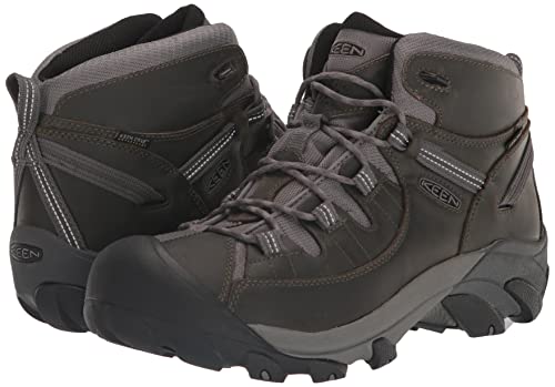 KEEN Men's Targhee 2 Mid Height Waterproof Hiking Boots, Steel Grey/Magnet, 12