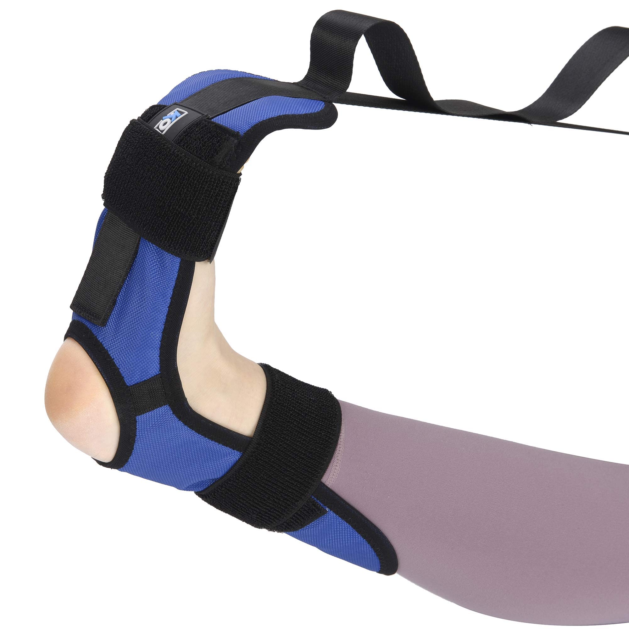 Koreyal Leg Stretcher for Achilles Tendonitis and Plantar Fasciitis Relief, Yoga Stretching Strap Equipment | Calf, Foot, Toe, Ankle, Hamstring Stretching, Blue, Black