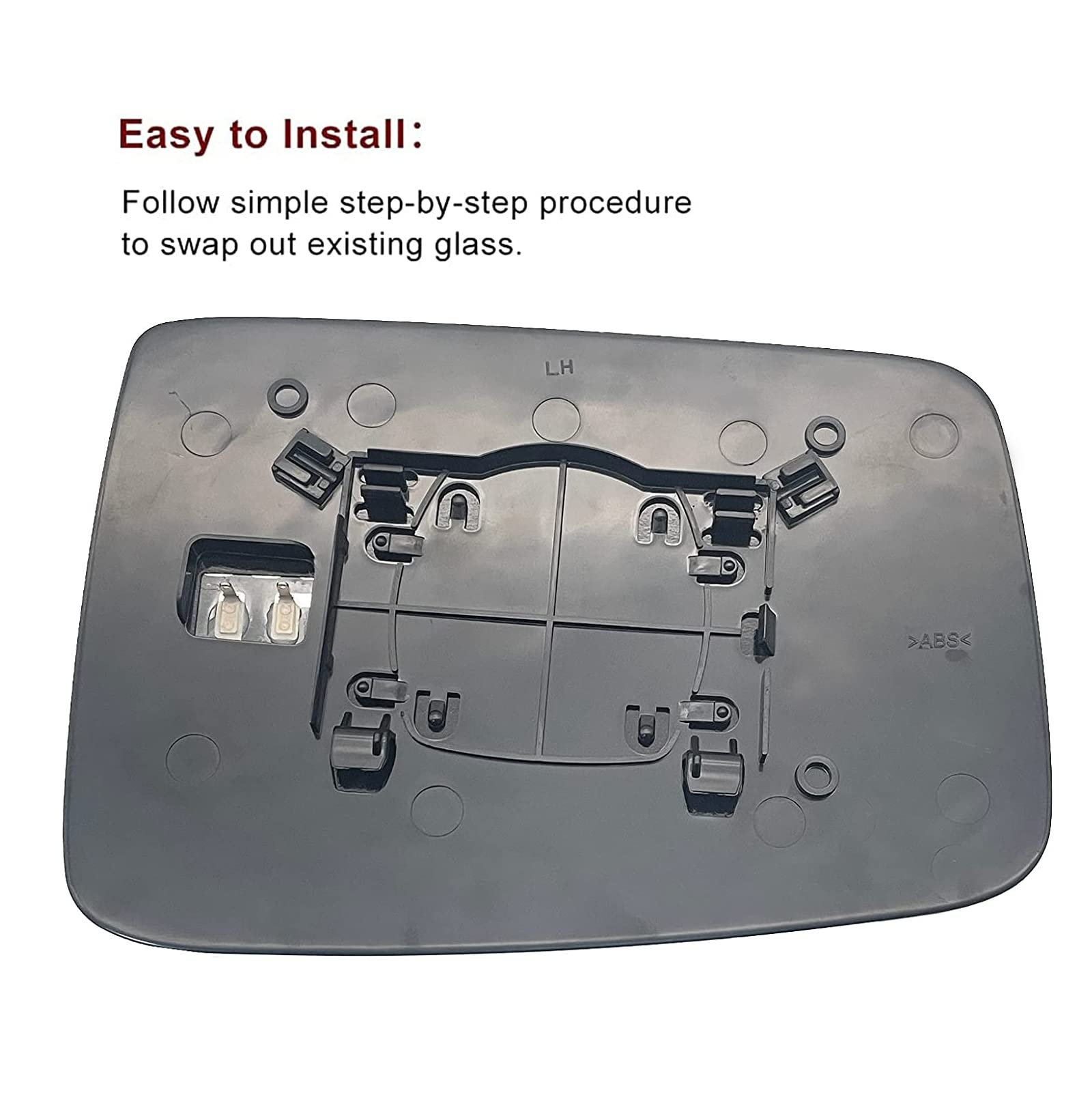 Left Driver Side Heated Mirror Glass Replacement For 2009-2018 Dodge Ram 1500 2500 - Ram 1500 Side Mirror Glass With Rear Holder- Replace 68079362AA 68050298AA