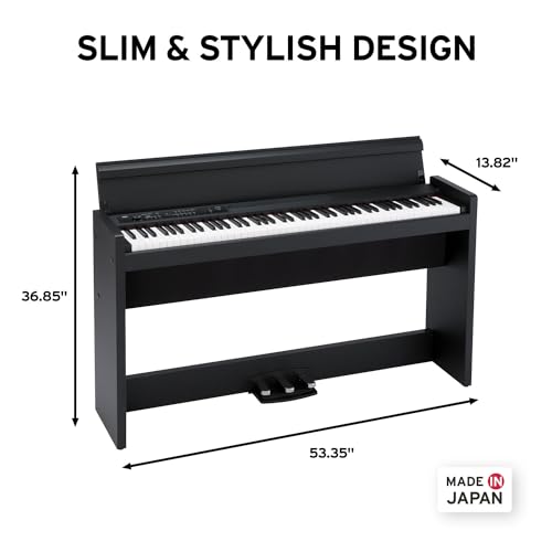 KORG, LP-380U Digital Home Piano with 88-Key Fully Weighted Keyboard, Built-in Speakers, Furniture Stand, and 3-Pedal Unit (LP-380-BK-U)