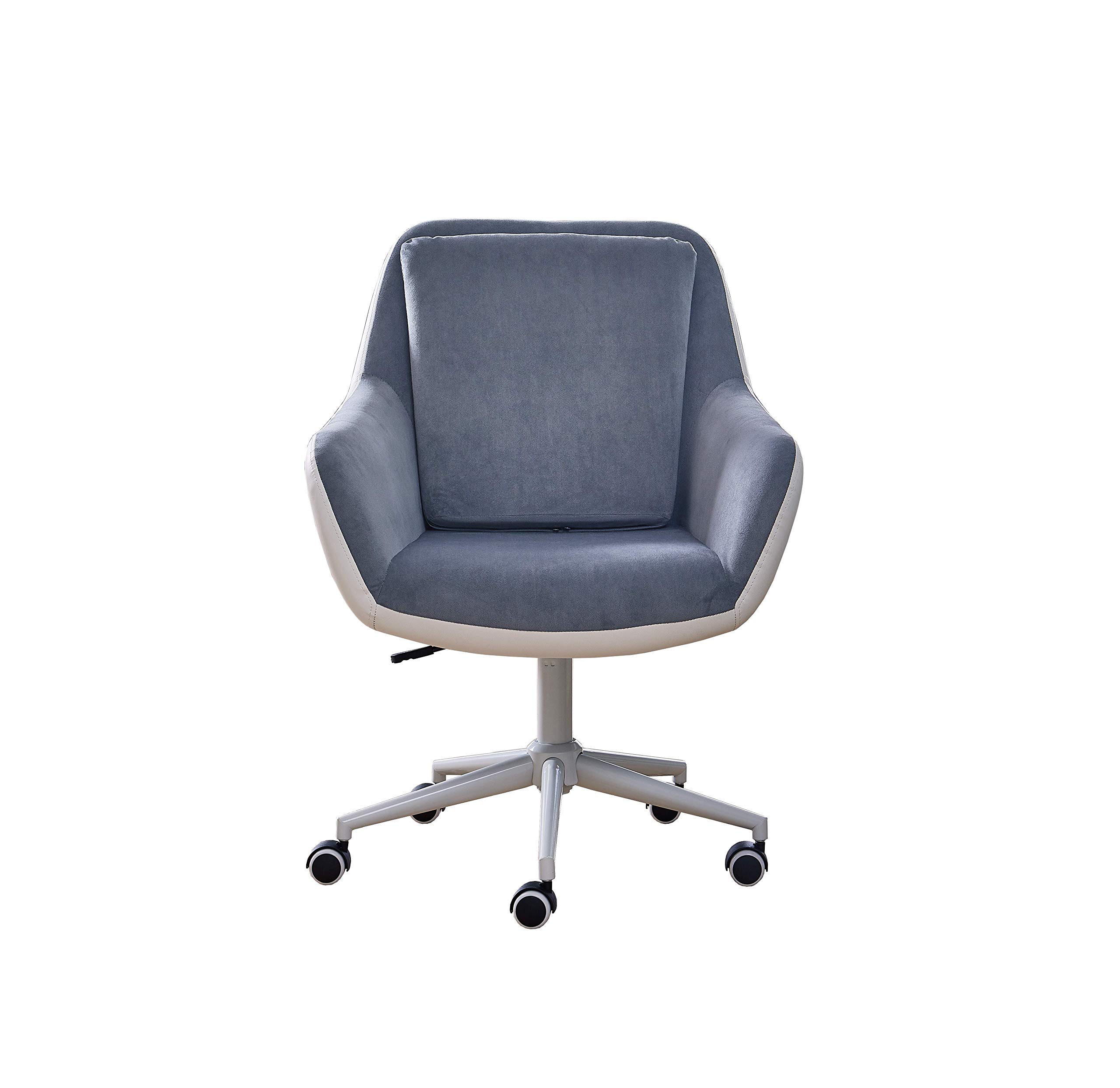 Home Office Chair Executive Mid Back Computer Table Desk Chair - White & Grey
