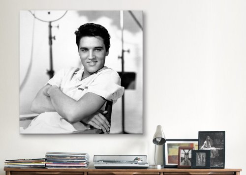 iCanvasART 10061 1950's Publicity Shot Elvis Presley 1950 Canvas Print by iCANVAS, 37 by 37-Inch, 0.75-Inch Deep