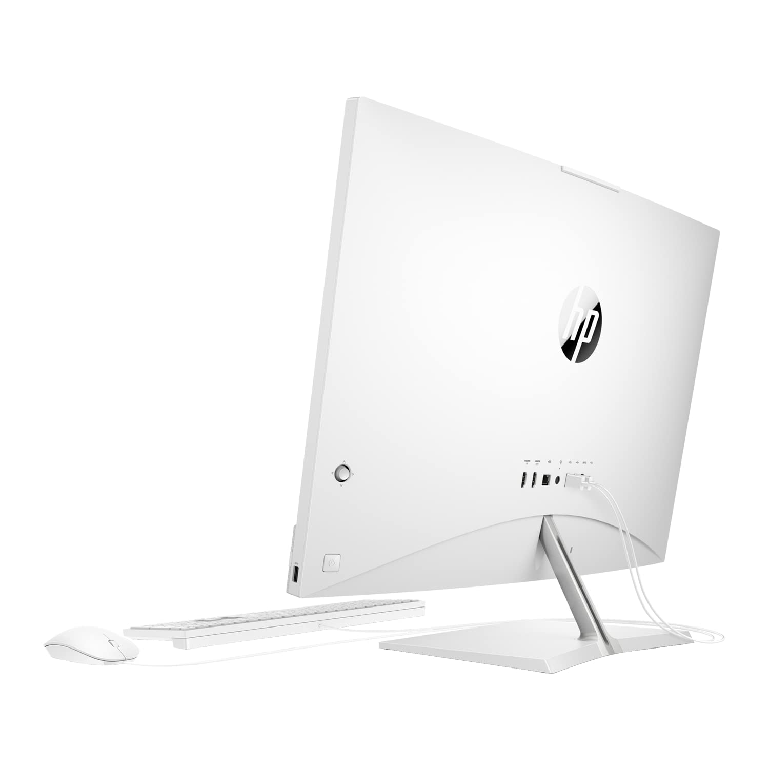 HP Pavilion All-in-One Desktop, 27” FHD Display, AMD Ryzen 5 5500U Processor, 32GB RAM, 2TB SSD, Wi-Fi 6, Webcam, HDMI, RJ-45, Wired KB & Mouse, Windows 11 Home, White