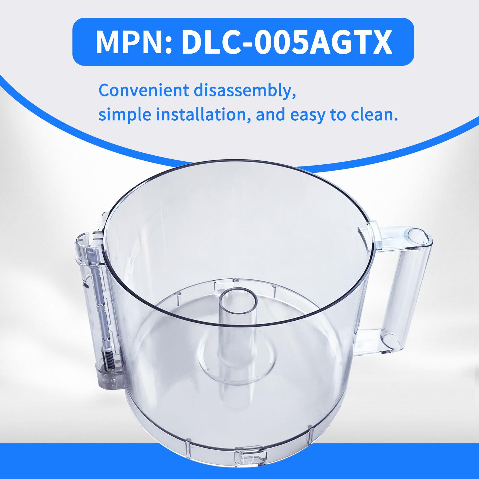 Vanshly DLC-005AGTX,14-Cup Food Processor Work Bowl Compatible with Cuisinart DLC-7 & DFP-14,NOTE:This bowl features 2 tabs on the top rim of the workbowl