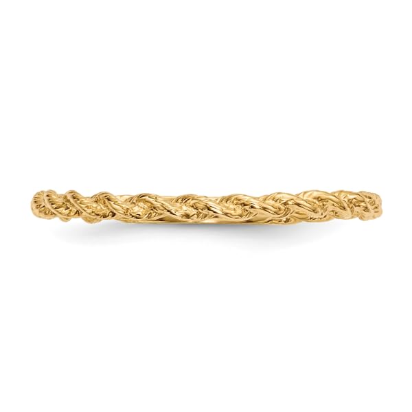 IceCarats 14K Yellow Gold Twisted Rope Woven Crisscross Band Statement Ring Size 7