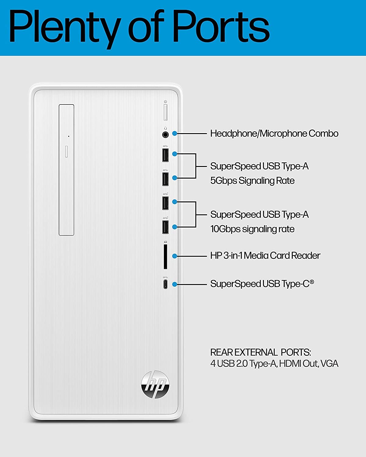 HP Pavilion Desktop TP01-3016 PC Intel Core i5-12400 2.50 GHz (up to 4.4 GHz) 12 GB DDR4-3200 RAM 256 GB PCIe NVMe TLC M.2 SSD Intel UHD Graphics 730 Windows 11(Renewed)