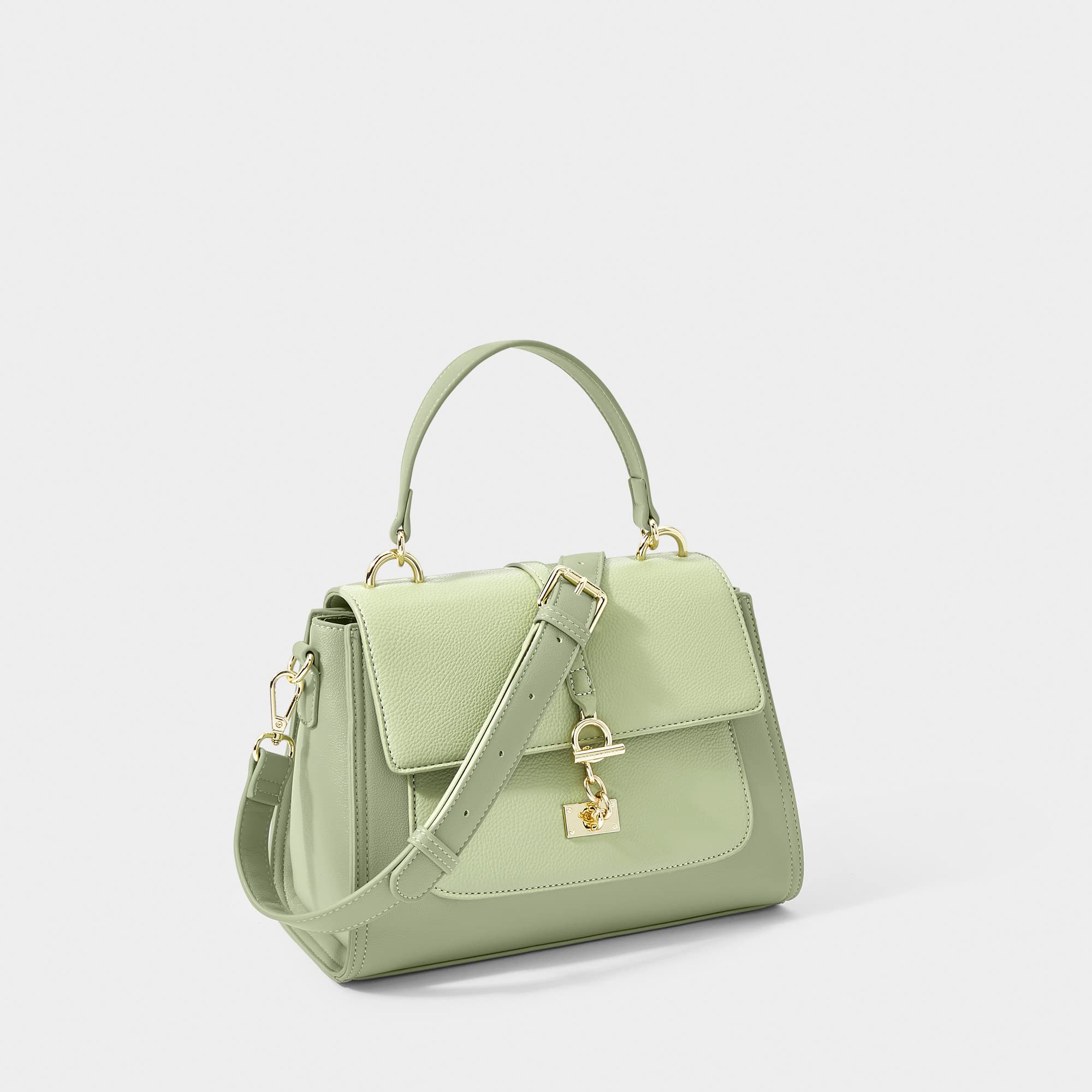 KATIE LOXTON Naomi Womens Vegan Leather Medium Top Handle Bag Satchel Purse Sage Green