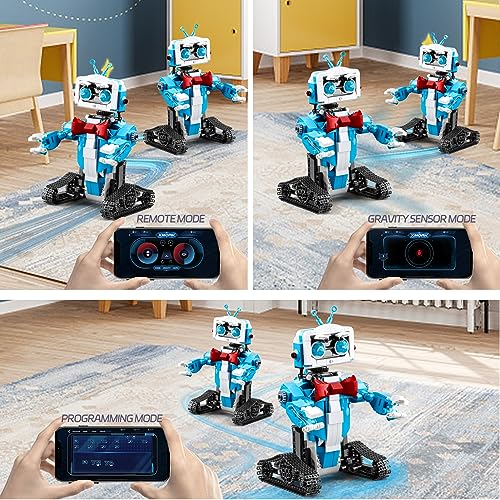 STEM Robot Building Toys for Kids Compatible with Lego Sets 3in1 Remote & APP Controlled Robot Building Kit Engineering Learning Educational Rechargeable Robot Toy Gifts for Boys Girls (726 Pcs)