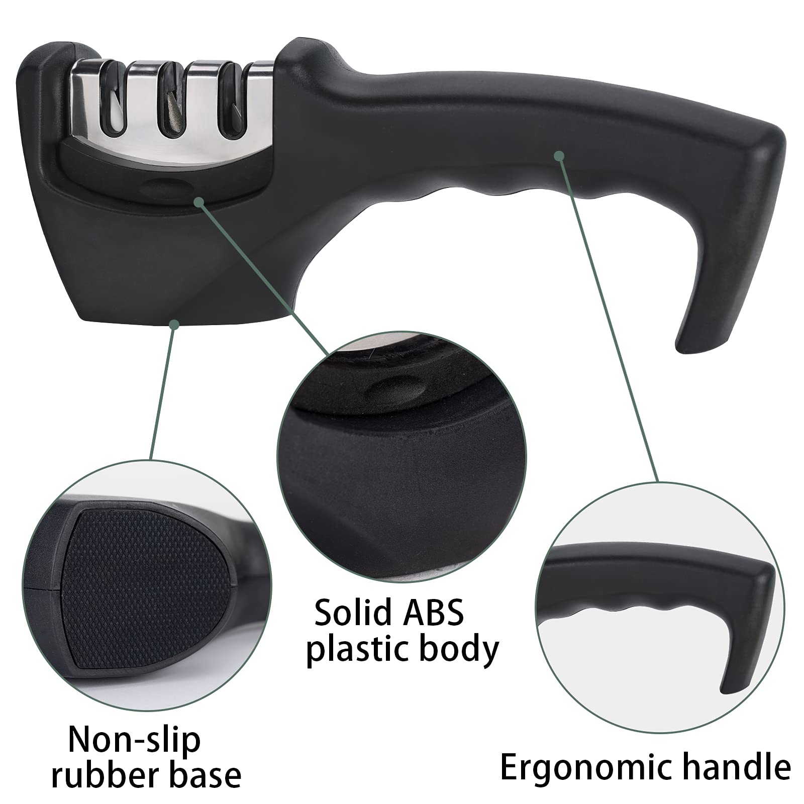 Knife Sharpene,3-Stage knife sharpener Helps repair, sand and polish blades,with Cut-Resistant Glove