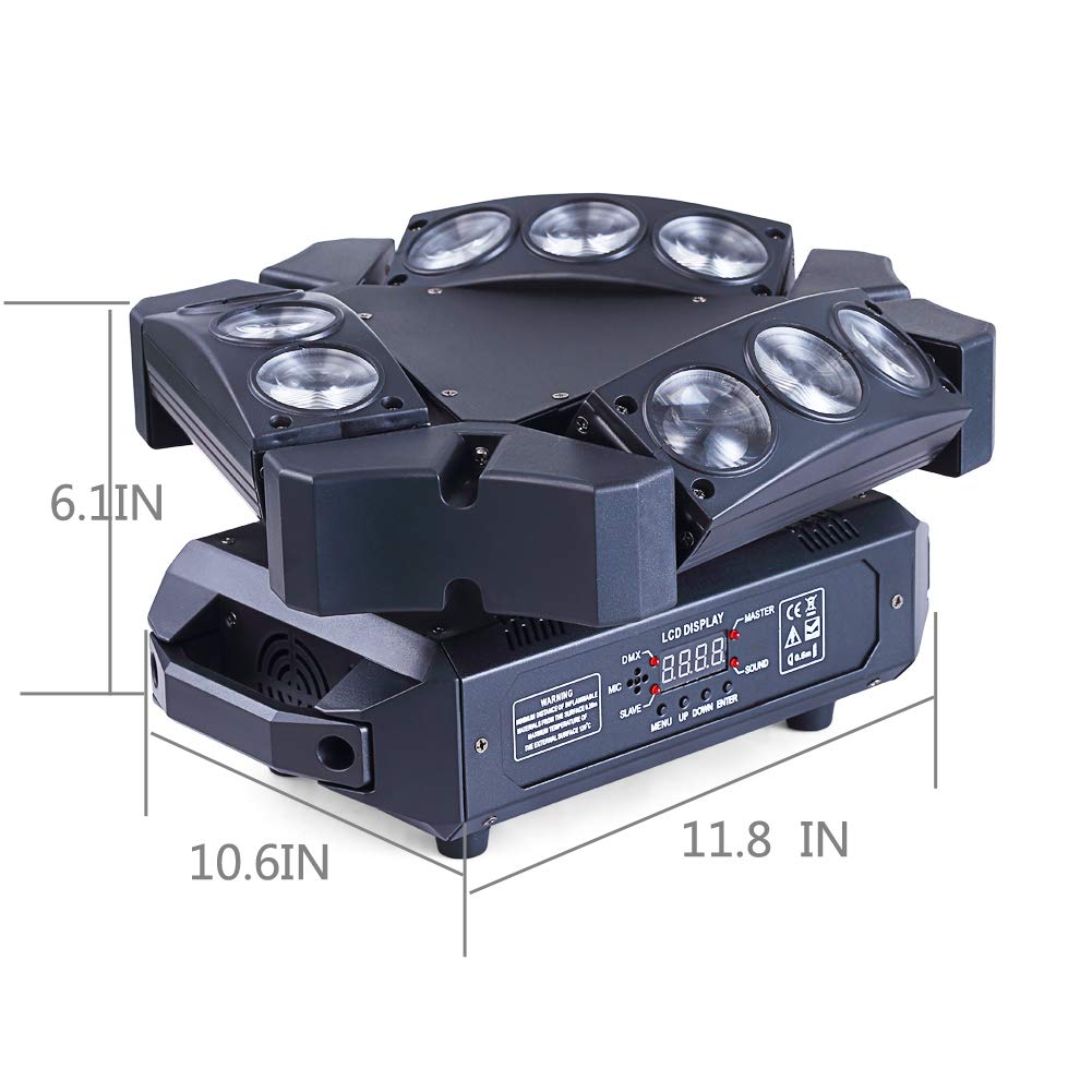 HSL Moving Head DJ Lights Beam Light RGB DJ Stage Light DMX512 Sound Activated Disco Party Pub Wedding Christmas Stage Lighting DJ Equipment
