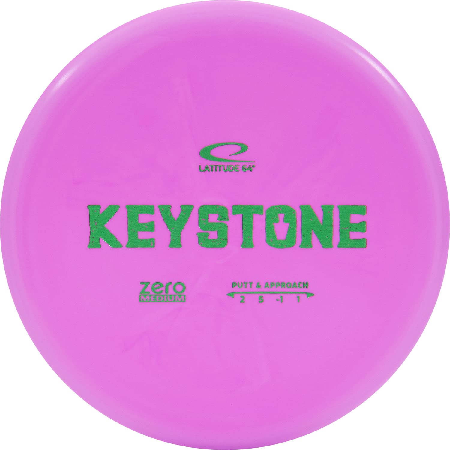 Latitude 64 Zero Medium Keystone | Disc Golf Putter | Frisbee Golf Putt and Approach Disc | 170g Plus | Beginner Friendly Disc Golf Putter | Stamp Color Will Vary (Pink)
