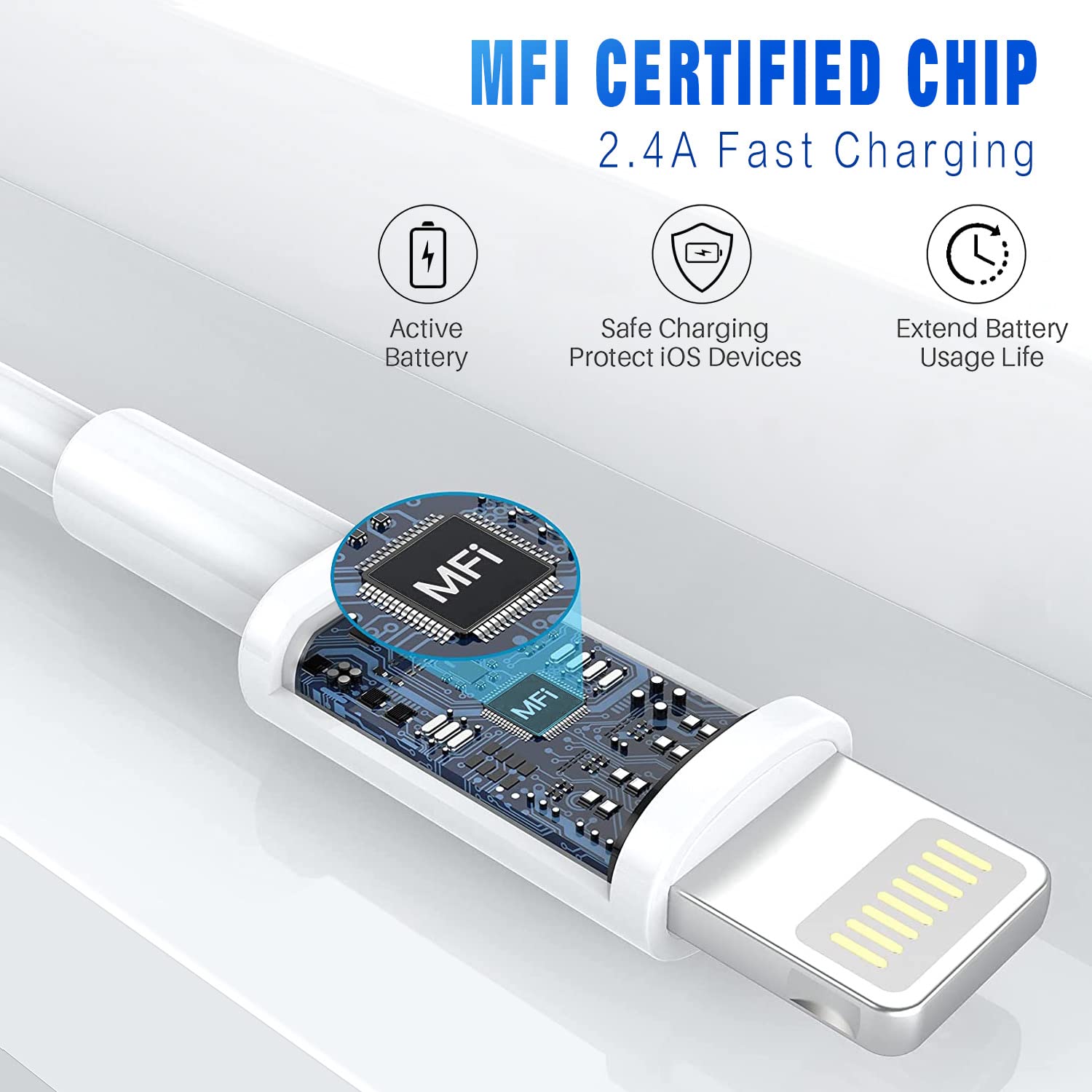 iPhone Fast Charging Cable [Apple MFi Certified] 3-Pack 6FT Lightning to USB Cable iPhone Charger Cord Compatible with iPhone 14 13 12 11 Pro Max XR XS X 8 7 6 Plus SE iPad and More 6FT