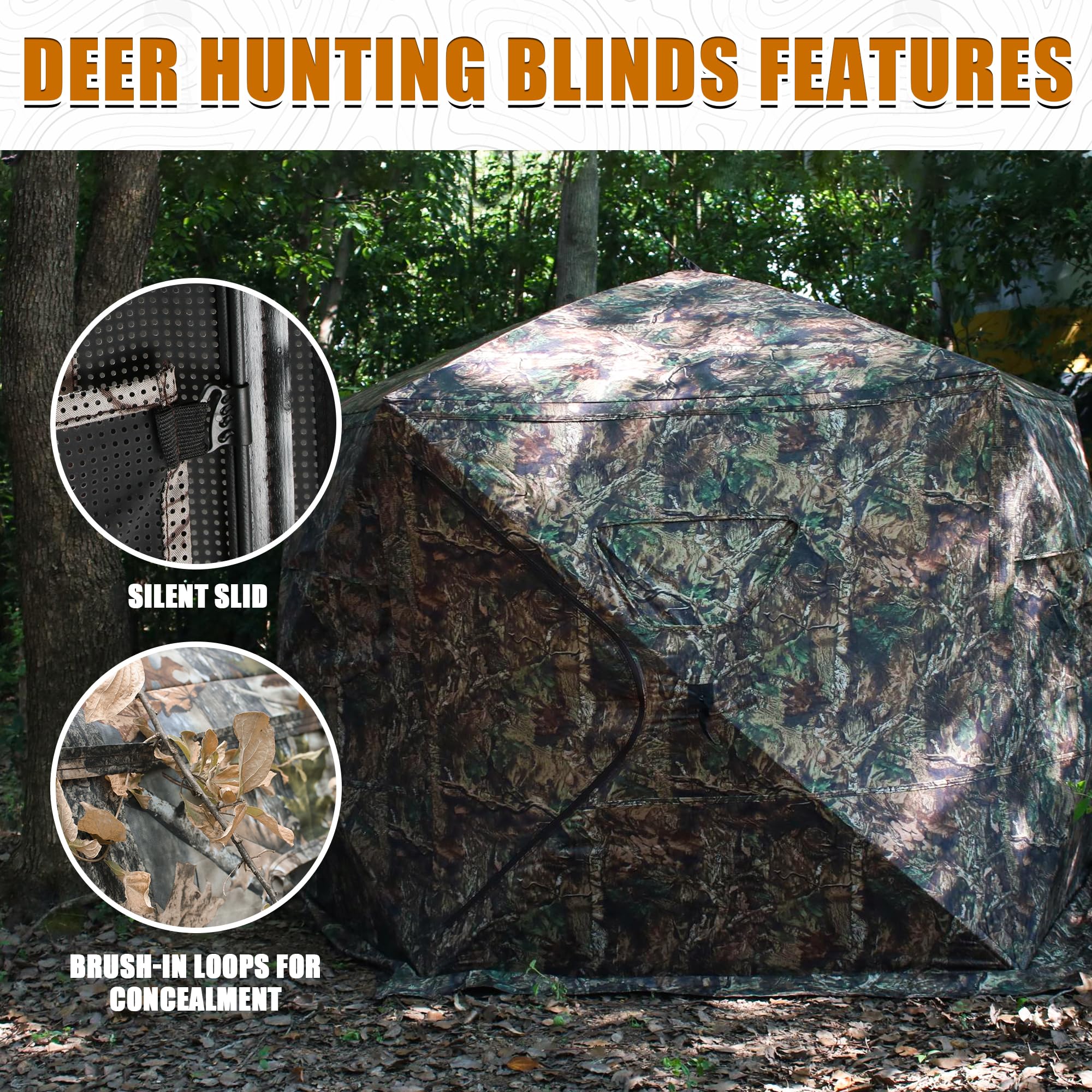 HUNT MONSTER Hunting Blind and Silent Hunting Clothes for Men Fleece Lining, Safety Strap Compatible