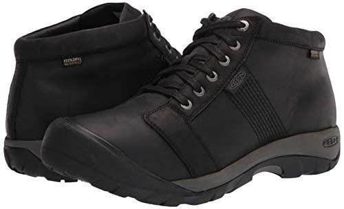 KEEN Men's Austin Mid Height Waterproof Casual Ankle Boot, Black/Black, 9