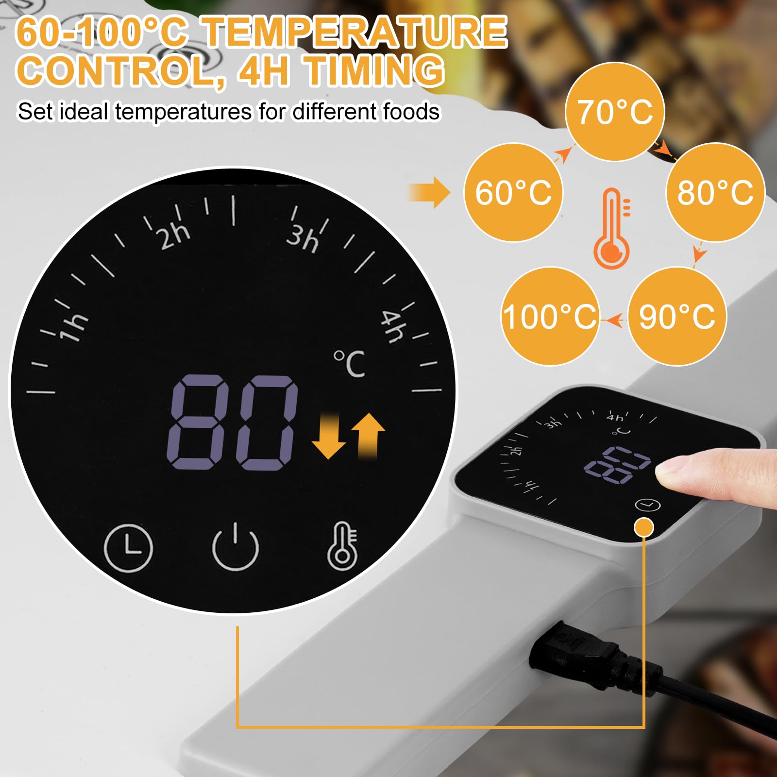 Ymjoinmx Foldable Food Warmer Electric Food Warming Tray 24x15.6in with 60-100℃ Temperature Adjust,4H Timing,Portable Warmer for Home,Picnics, Party, Buffets, etc 110V