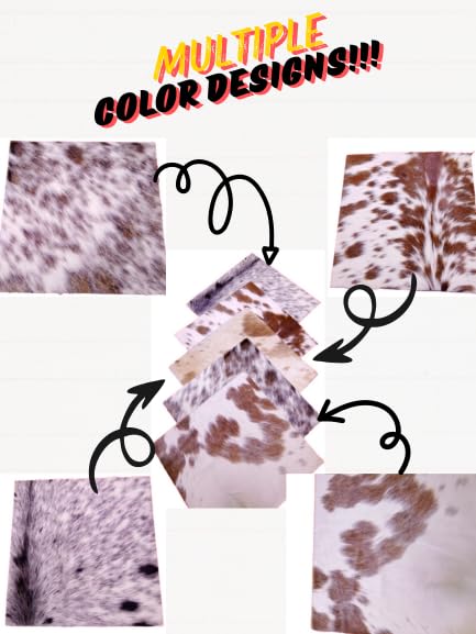 Natural Hair On Premium Quality Leather Cowskin Sheet with Hair on/Fur - NO Holes (Multi Color, 12"x12")