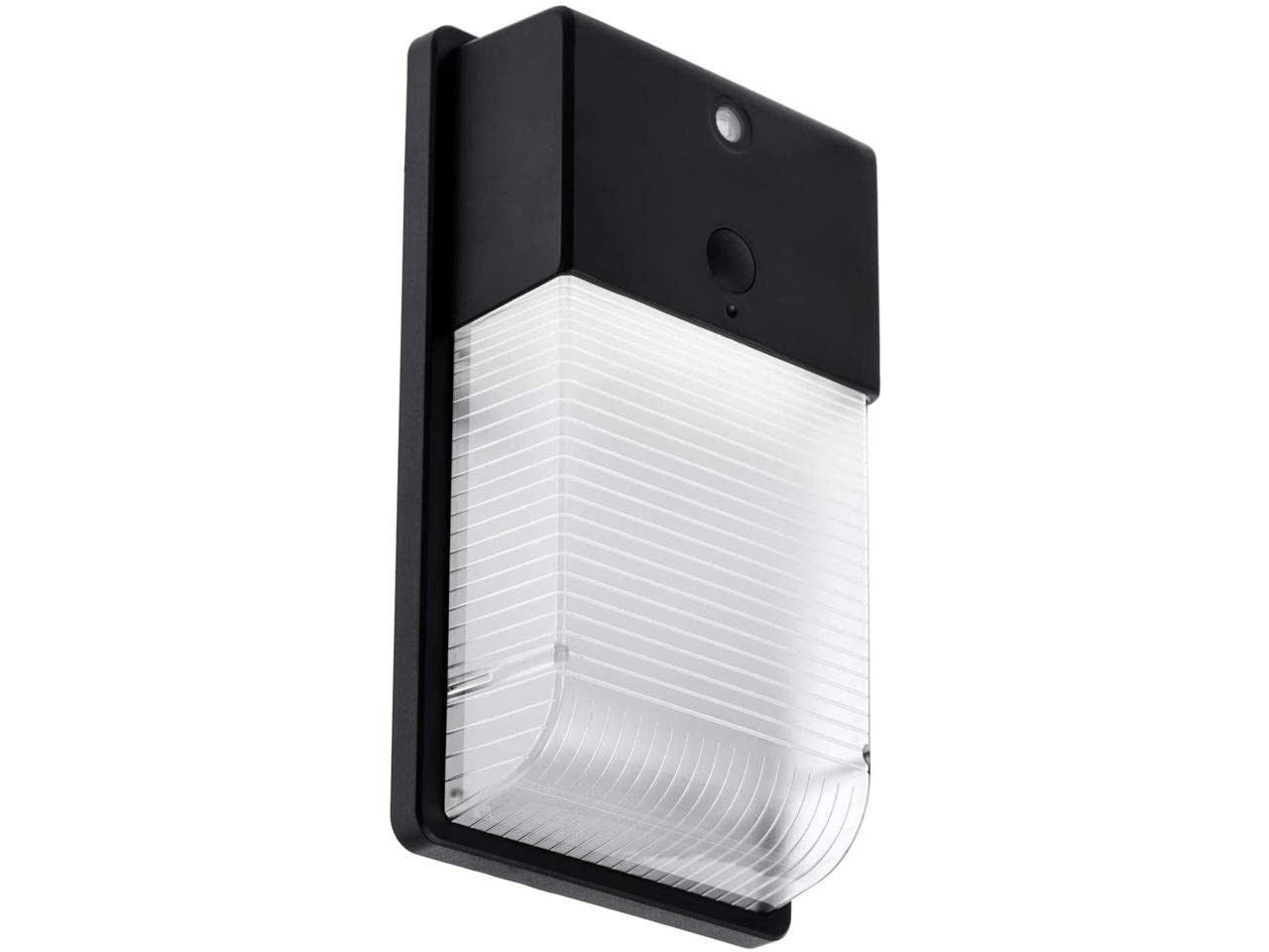 Home Zone Security LED Wall Pack Light - Outdoor Hardwired Dusk to Dawn Ultra Bright 3000K Warm LED Wall Light, Black (ES00756V)