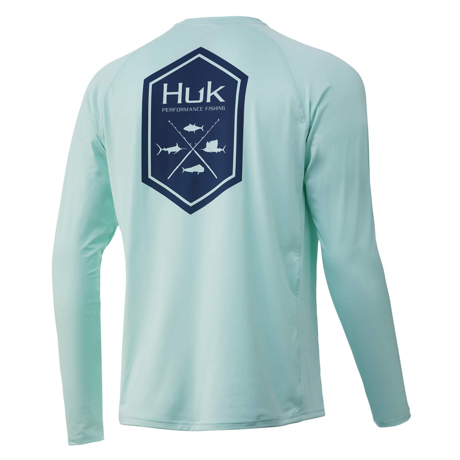 HUK Men's Pursuit Long Sleeve Sun Protecting Fishing Shirt, Hex-Seafoam, Medium