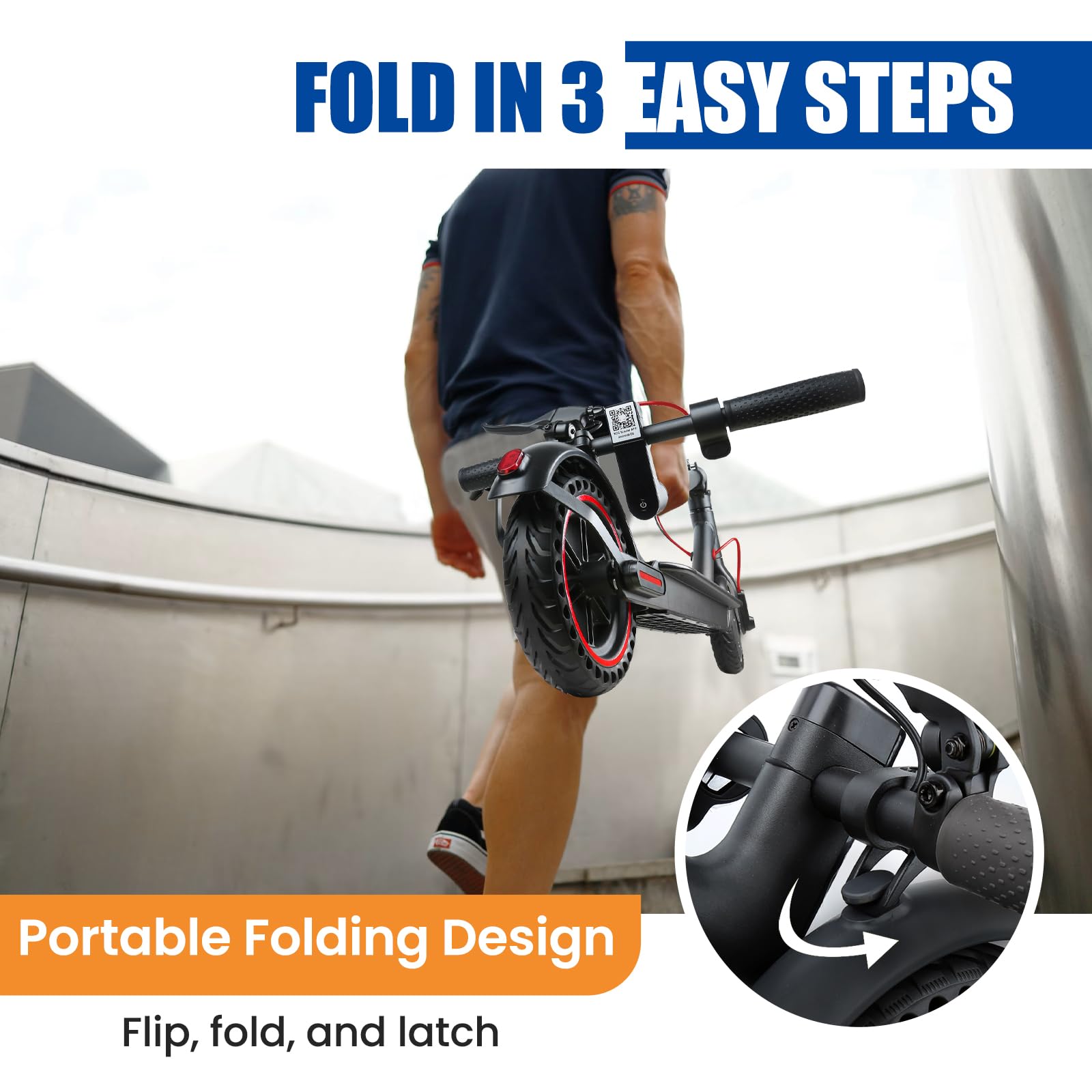 Greevego Electric Scooter,350W Motor,Up to 19MPH,17.5~19 Miles Long-Range Portable Folding Commuter E-Scooter for Adults,8.5" Honeycomb Solid Tires,Dual Braking System & Adjustable Speed App
