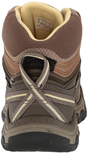 KEEN Women's Ridge Flex Mid Height Waterproof Hiking Boots, Safari/Custard, 10.5