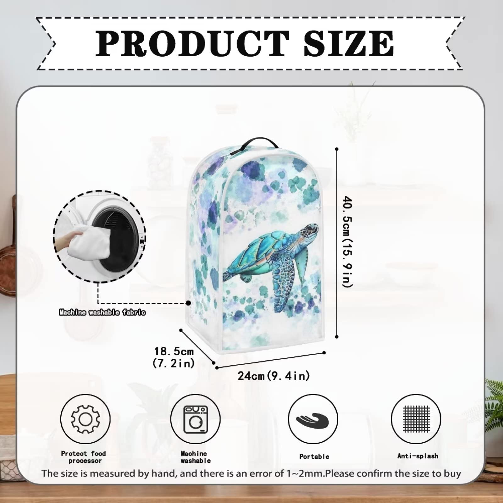 HUISEFOR Sea Turtle Blender Covers Kitchen Appliance Dust Cover Blender Protector Washable Anti Splash Coffee Maker Food Processor Protection Covers for Women