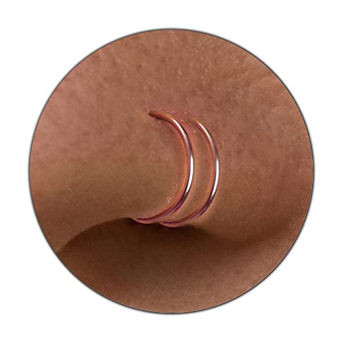 LAOPAZ Rose Gold Spiral Nose Ring 20G Nose Hoop Double Ring For Single Piercing Nose Piercings For Women, gold filled