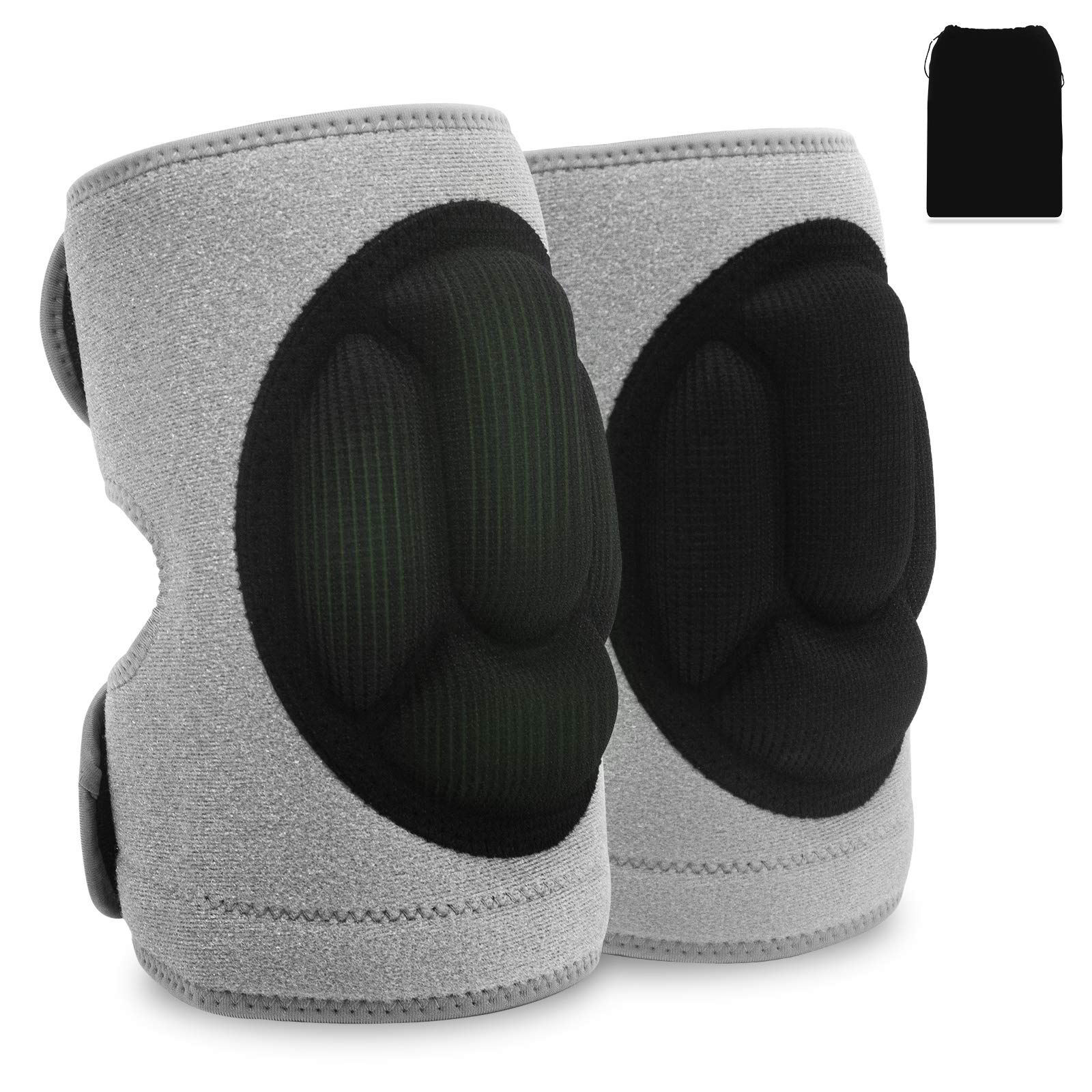 KRABICE Gardening Knee Pads, Adjustable Knee Pads with Thick Foam Cushion, Soft and Comfortable, for Gardening, Scrubbing Floors, Construction, Yoga, 1 Pair Outdoor Sports Elastic Knee Pads (Medium)
