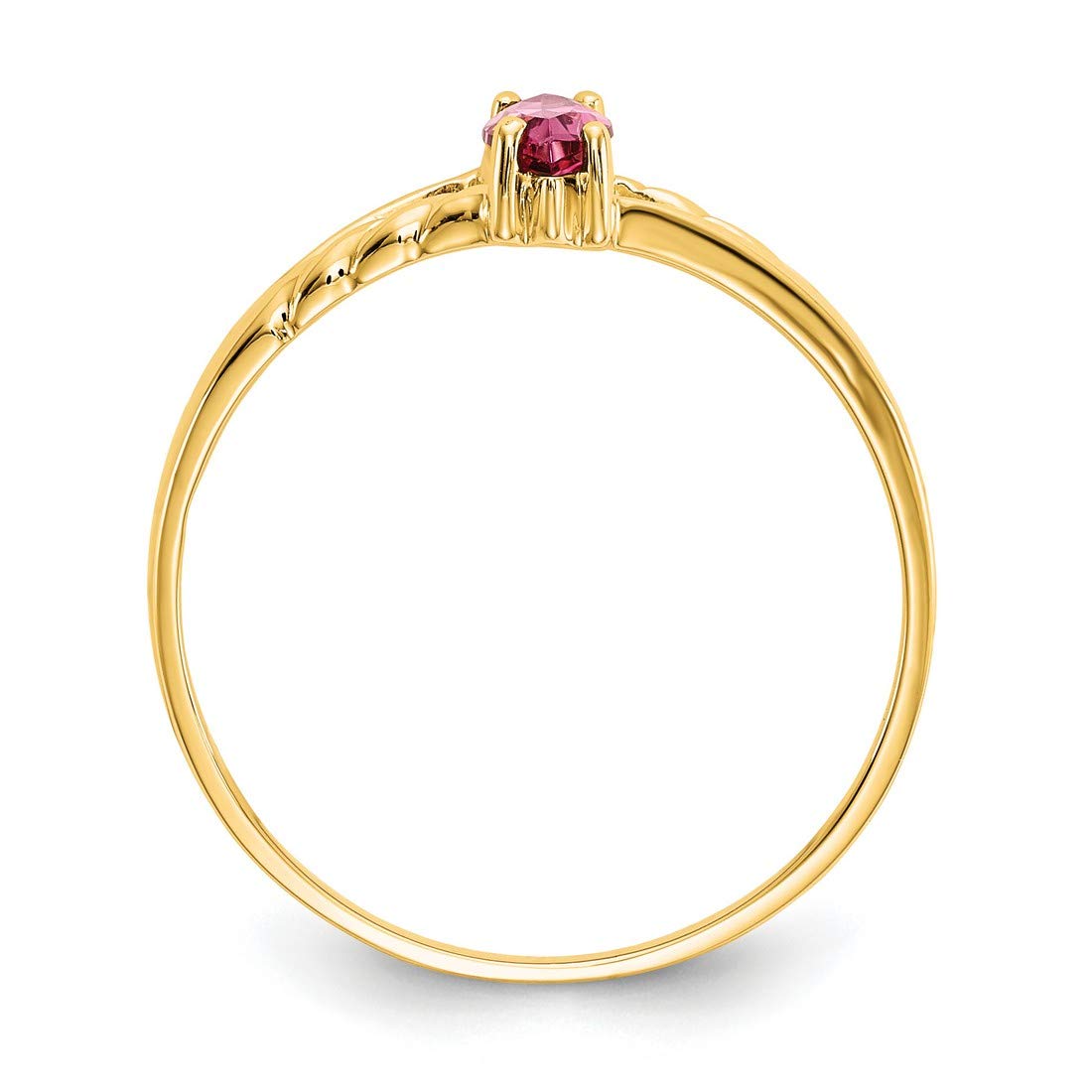 Jewelry Stores Network Pink Tourmaline Heart October Birthstone Ring in Real 14k Yellow Gold Size 7