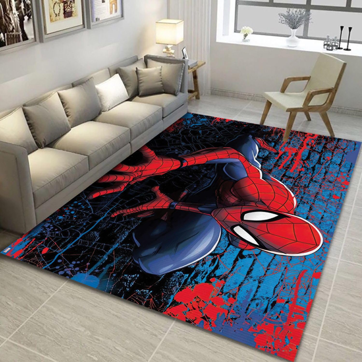 TIMELESSLIVING Superhero rug Super Hero Area Rug Cartoon Movie living room Bedroom Decor Kids Room Rug PHDB05
