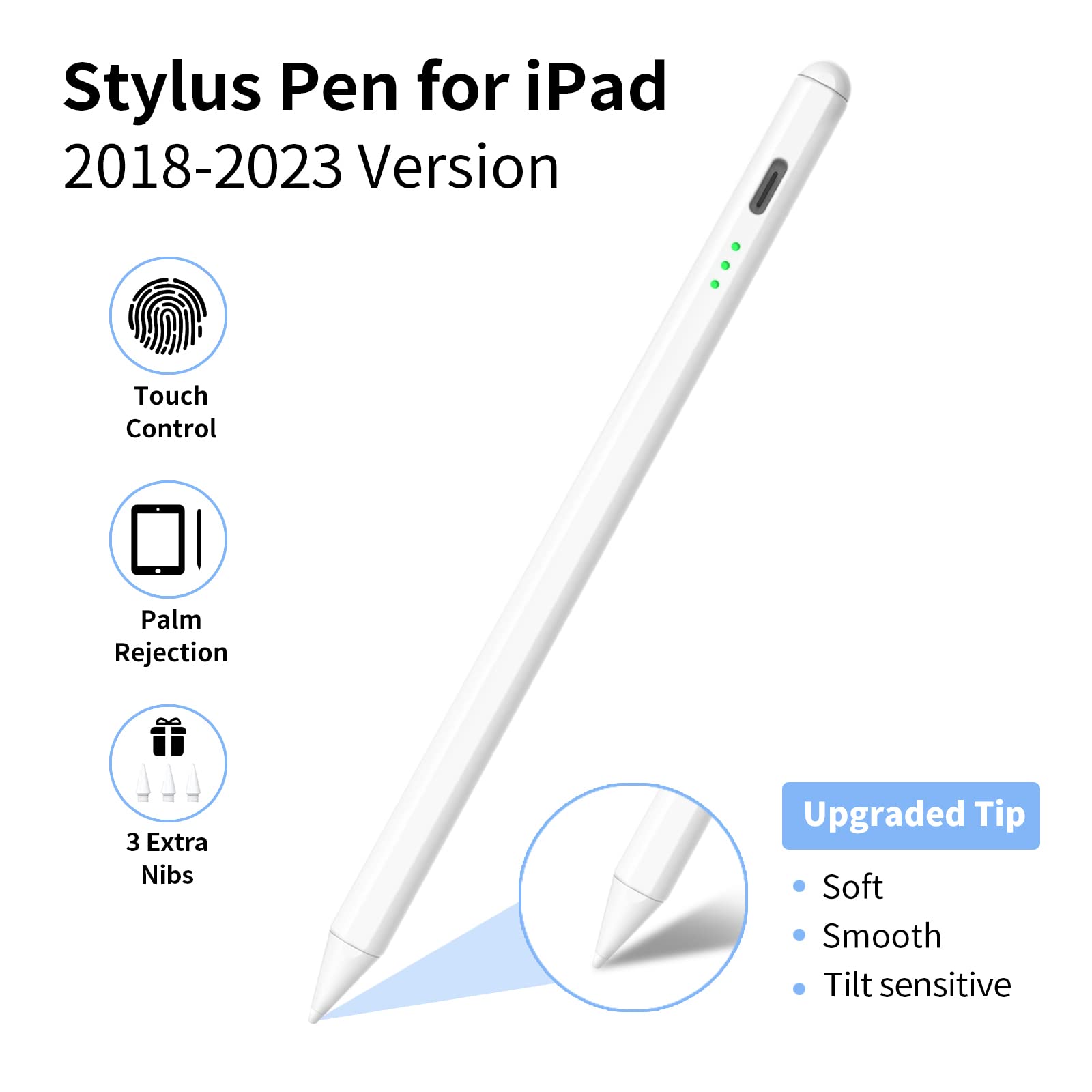 Stylus Pen for Apple ipad Pencil: ipad Pencil for ipad 10th 9th 8th 7th 6th Generation ipad Pro 11 iPad 12.9 inch iPad Mini 6th 5th iPad Air 5th 4th 3rd with Palm Rejection & Tilt Sensitive ipad Pen