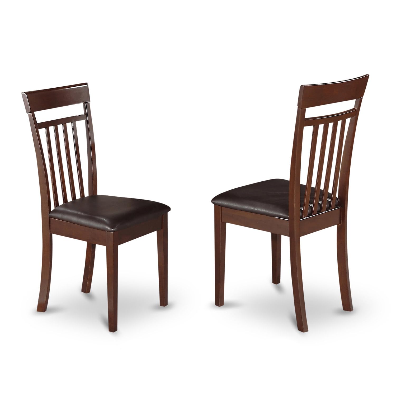 HomeStock Tuscan Temptations Kitchen Table Set for 3-2 Great Kitchen Dining Chairs - A Fabulous Wood Dining Table - Mahogany Color Faux Leather - Mahogany Finish Wood Frame